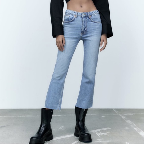 Zara | Jeans | Zara Premium Denim Collection Cropped Flare Us | Poshmark